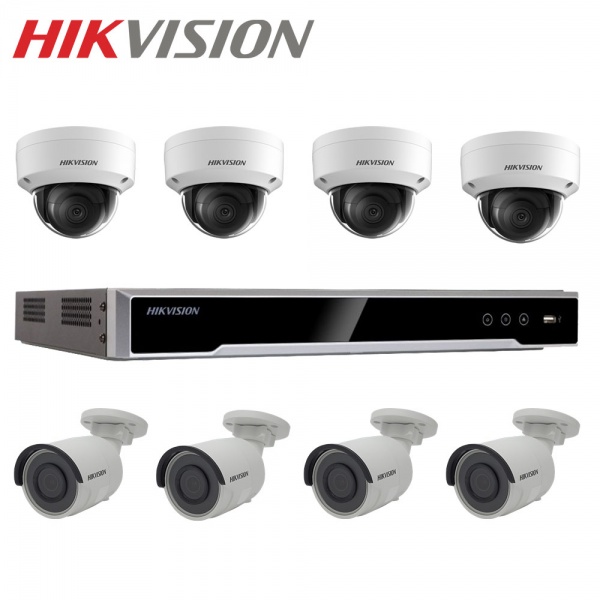 Hikvision 4x Dome 4x Bullet 4MP 8CH NVR Recorder 1TB Outdoor External ...